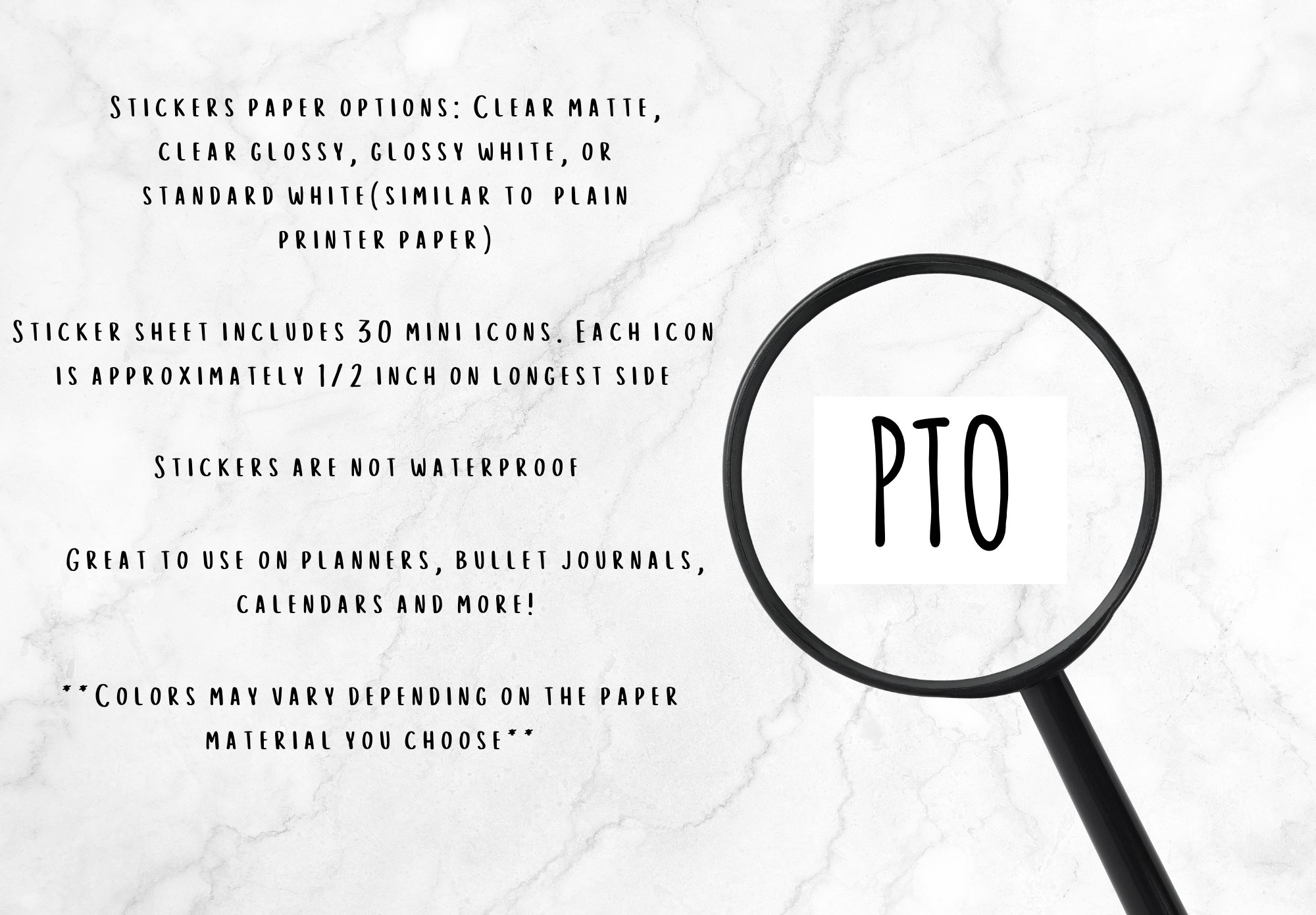 Work Stickers for Planner, PTO Planner Stickers, Paid Time off Tracker ...