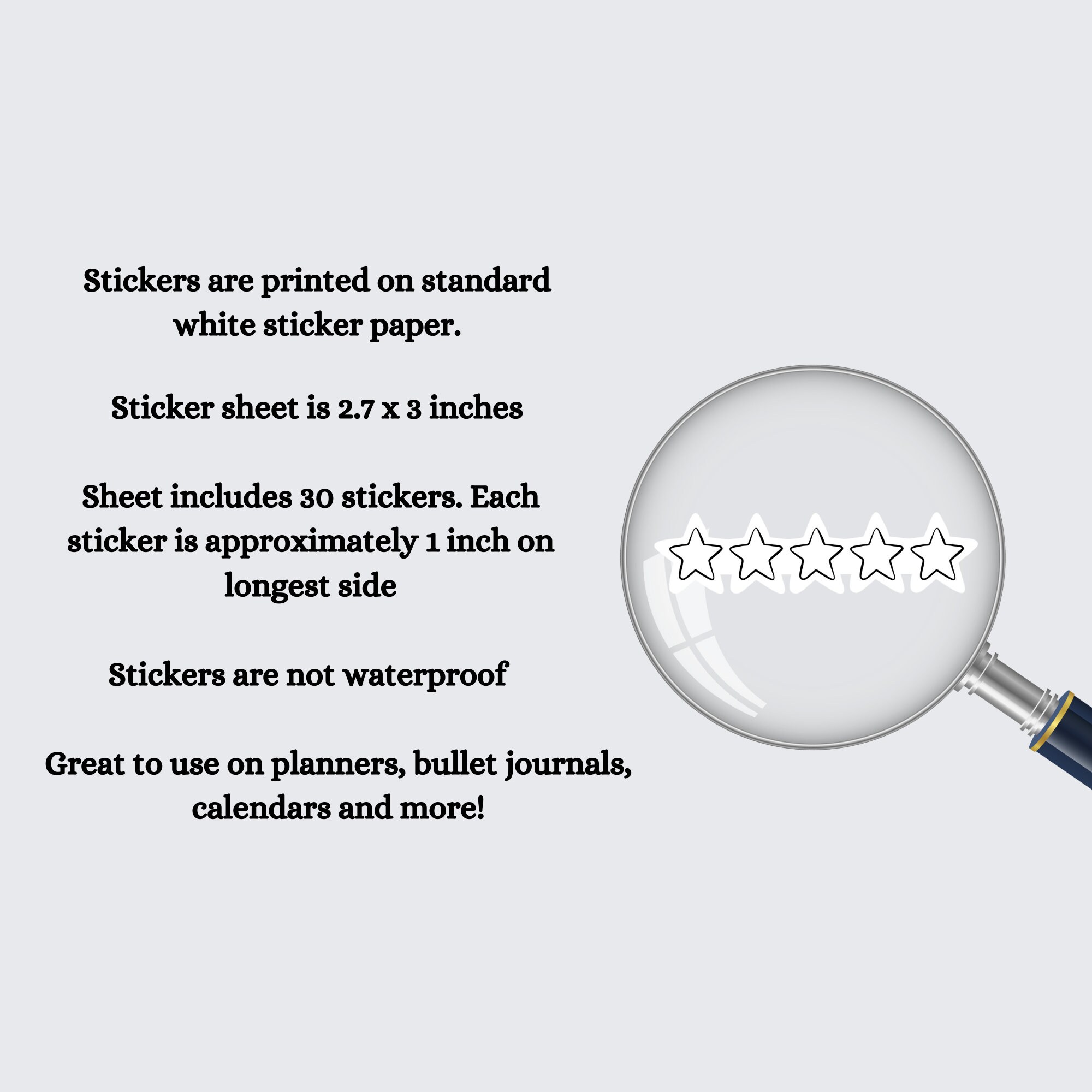 Star Rating Stickers, 5 Star Rating Stickers, Functional Planner ...