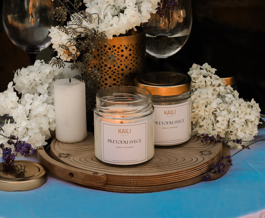 Pretodu Svece Dārza Svētkiem Eko Sojas Vaska Svece Ar - Etsy