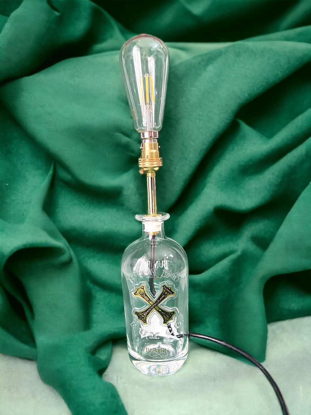 Bumbu Rum Bottle Lamp: Industrial Bar Lighting With Edison Bulb - Etsy