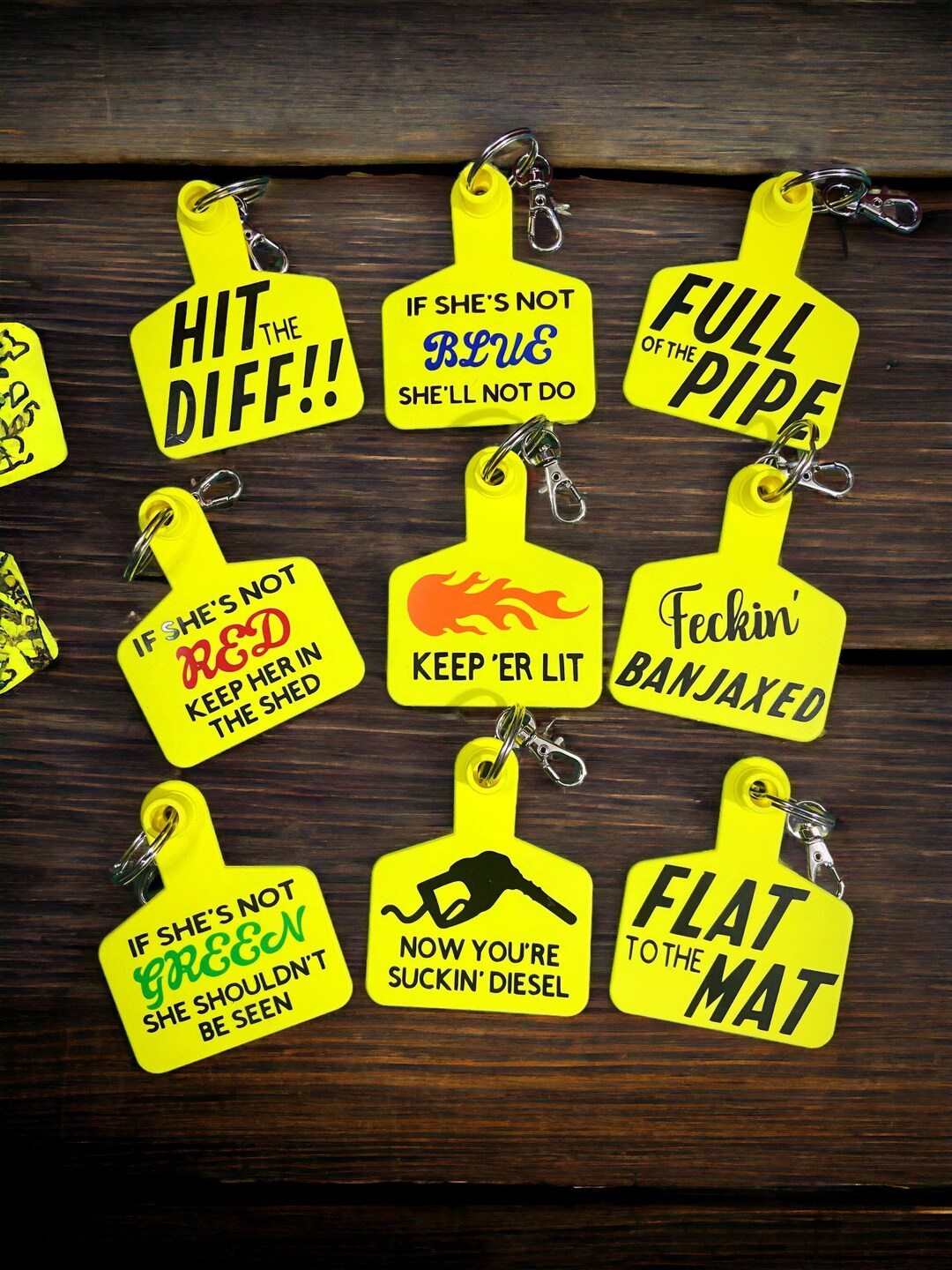 Quirky NORTHERN IRELAND Slogan Ear Tag Keyrings, Perfect Gift for the ...