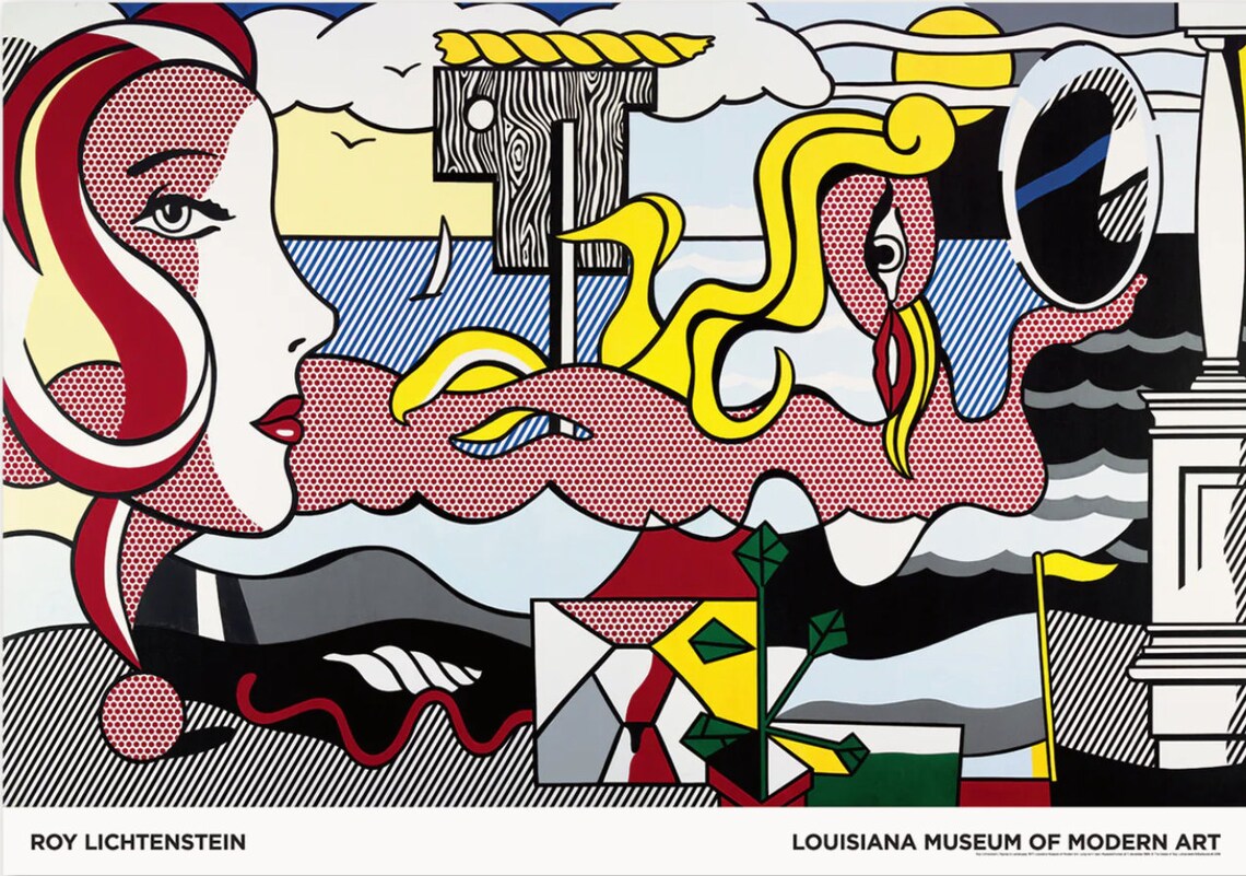 Roy Lichtenstein, Figures in Landscape 1977 - Original Exhibition ...