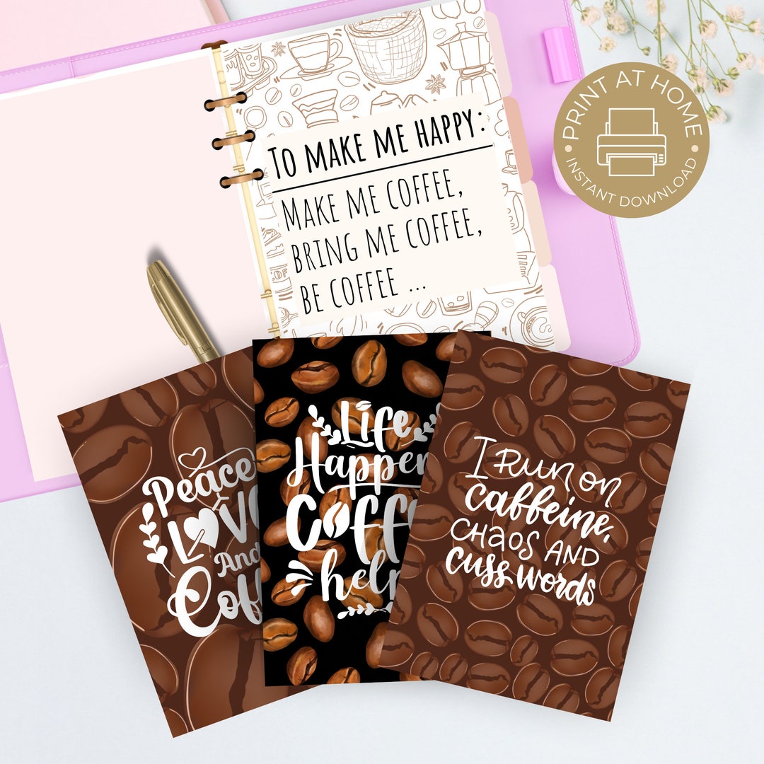 Coffee Planner Dashboard Printable, Planner Dashboard for Happy Planner ...