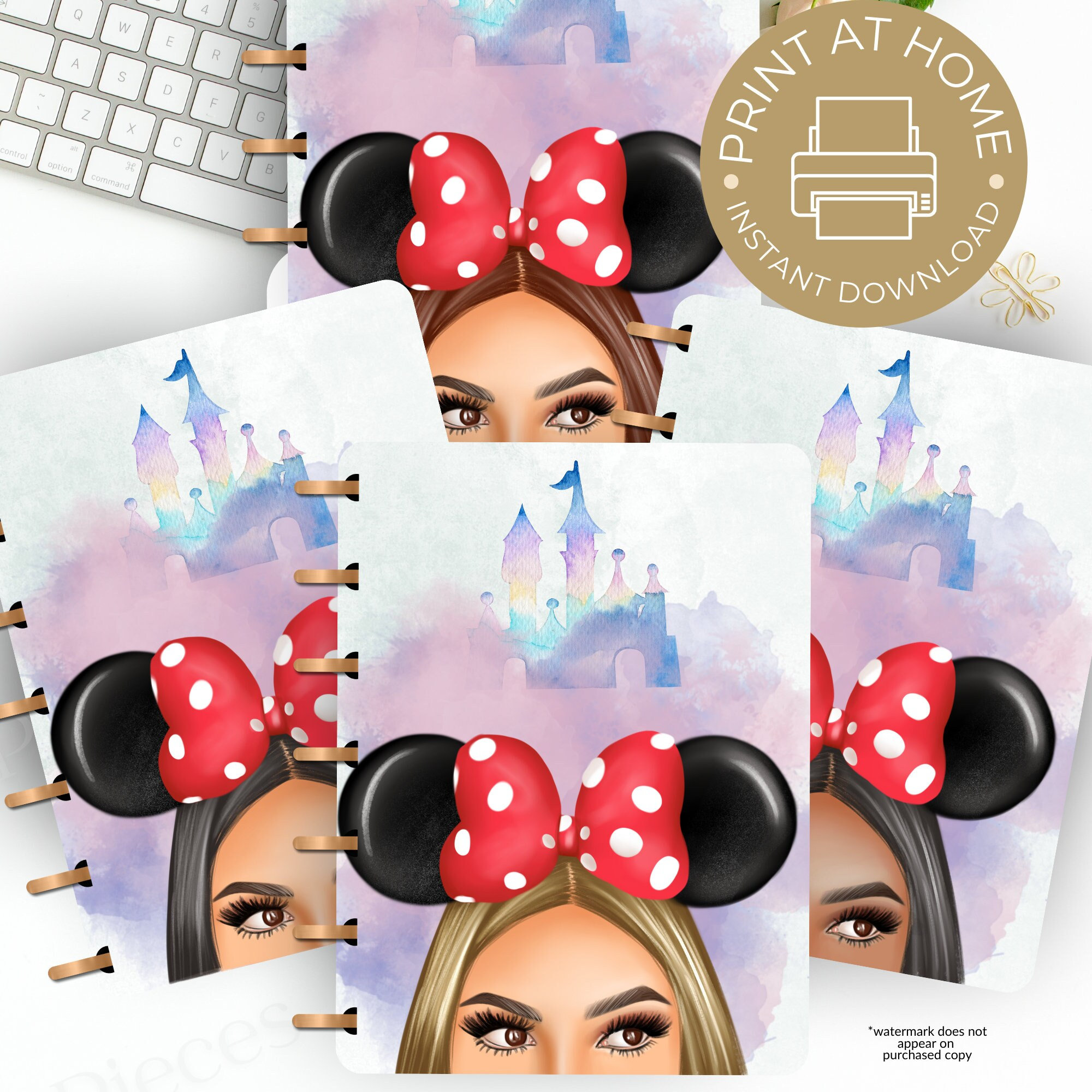 Mouse Ears Cover Printable, Planner Cover for Happy Planner, Printable ...