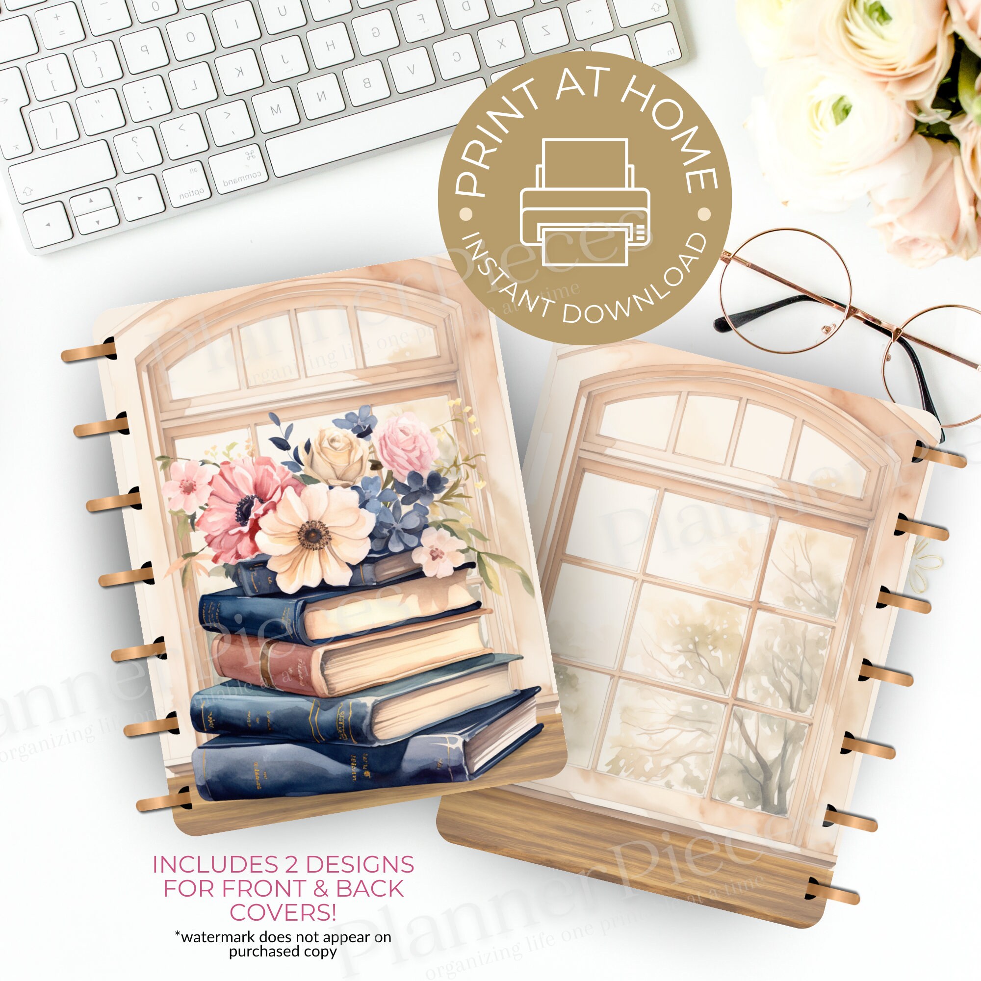 Book Planner Cover Printable, Planner Cover for Happy Planner, Erin ...