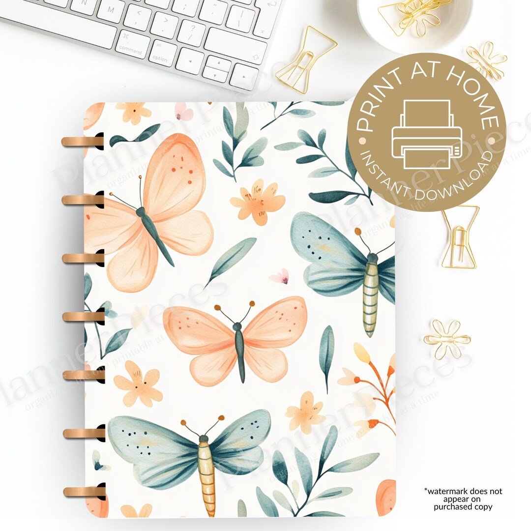 Butterfly Planner Cover Printable, Planner Cover for Happy Planner ...