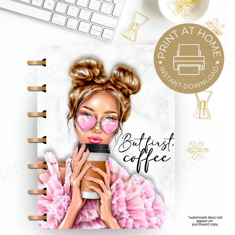 Fashion Girl Planner Cover Printable, Planner Cover for Happy Planner ...