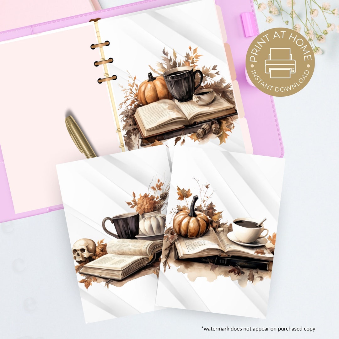 Pumpkin Book Fall Planner Dashboard Printable, Planner Dashboard for ...