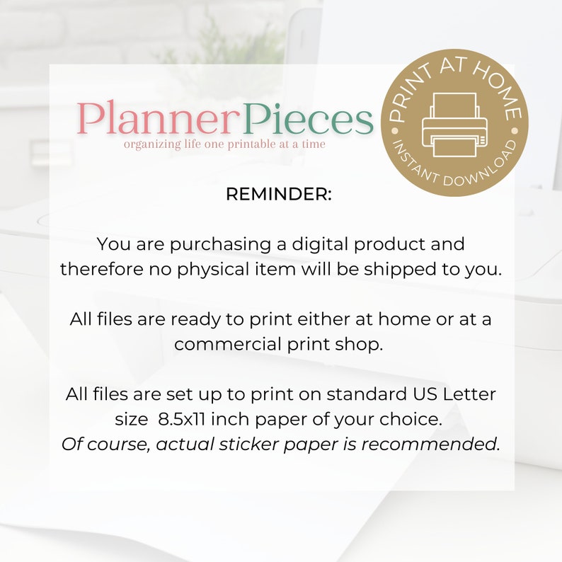 Paris Printable Stickers, Printable Planner Sticker, Happy Planner ...