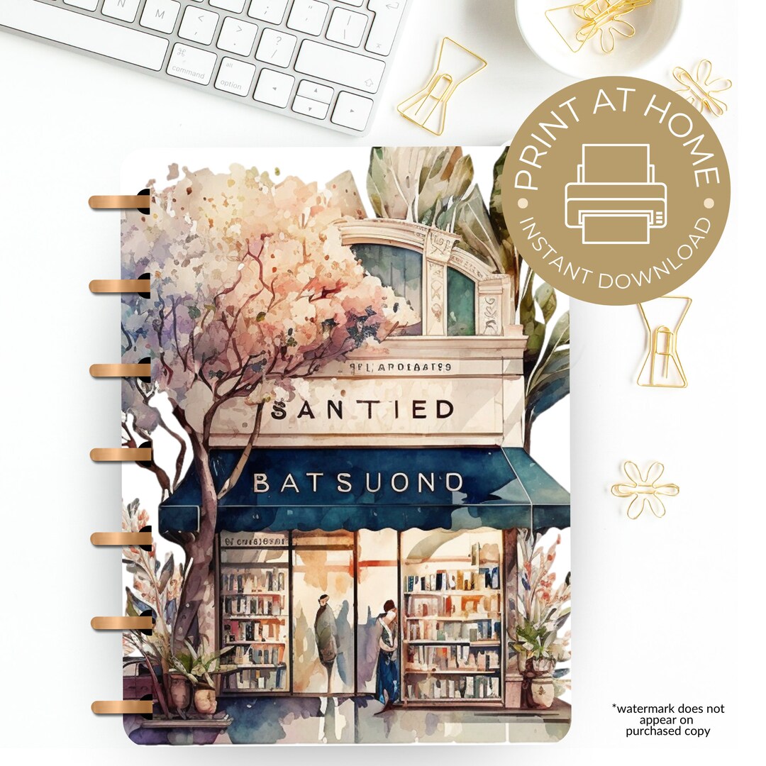 Bookstore Planner Cover Printable, Planner Cover for Happy Planner ...