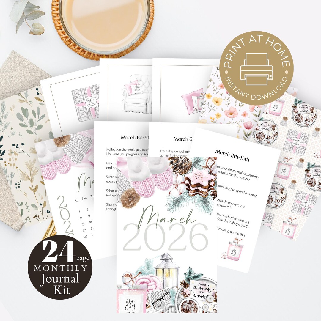 March Journal Kit: Printable Monthly Prompts (digital Download) - Etsy