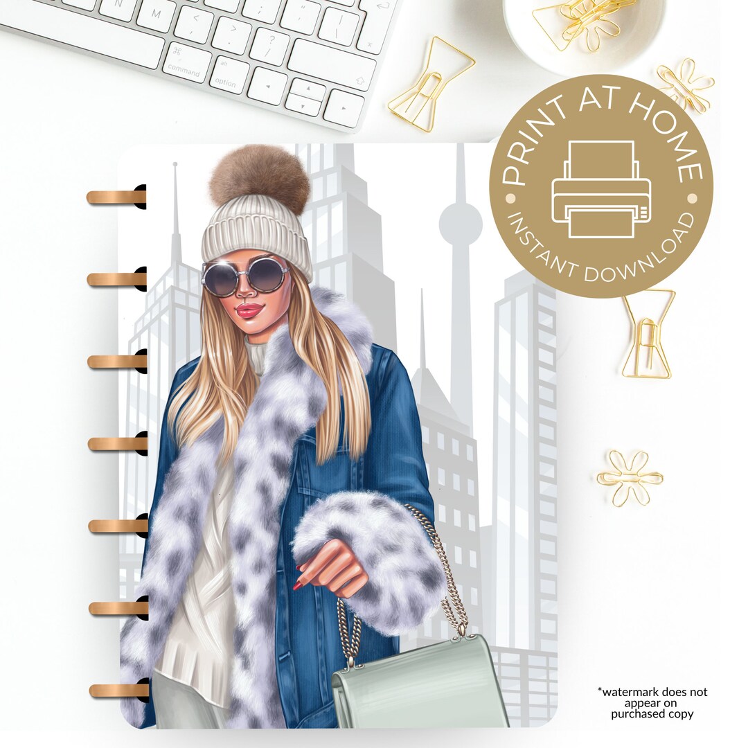 Fashion Girl Planner Cover Printable, Planner Cover for Happy Planner ...