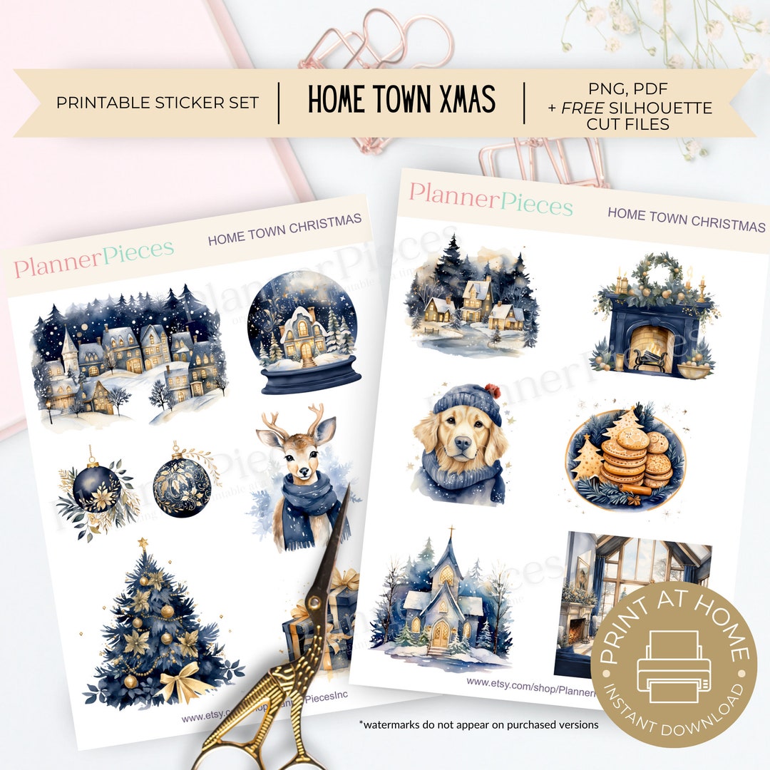 Cozy Christmas Planner Stickers: Holiday Printable Stickers (PNG, PDF ...