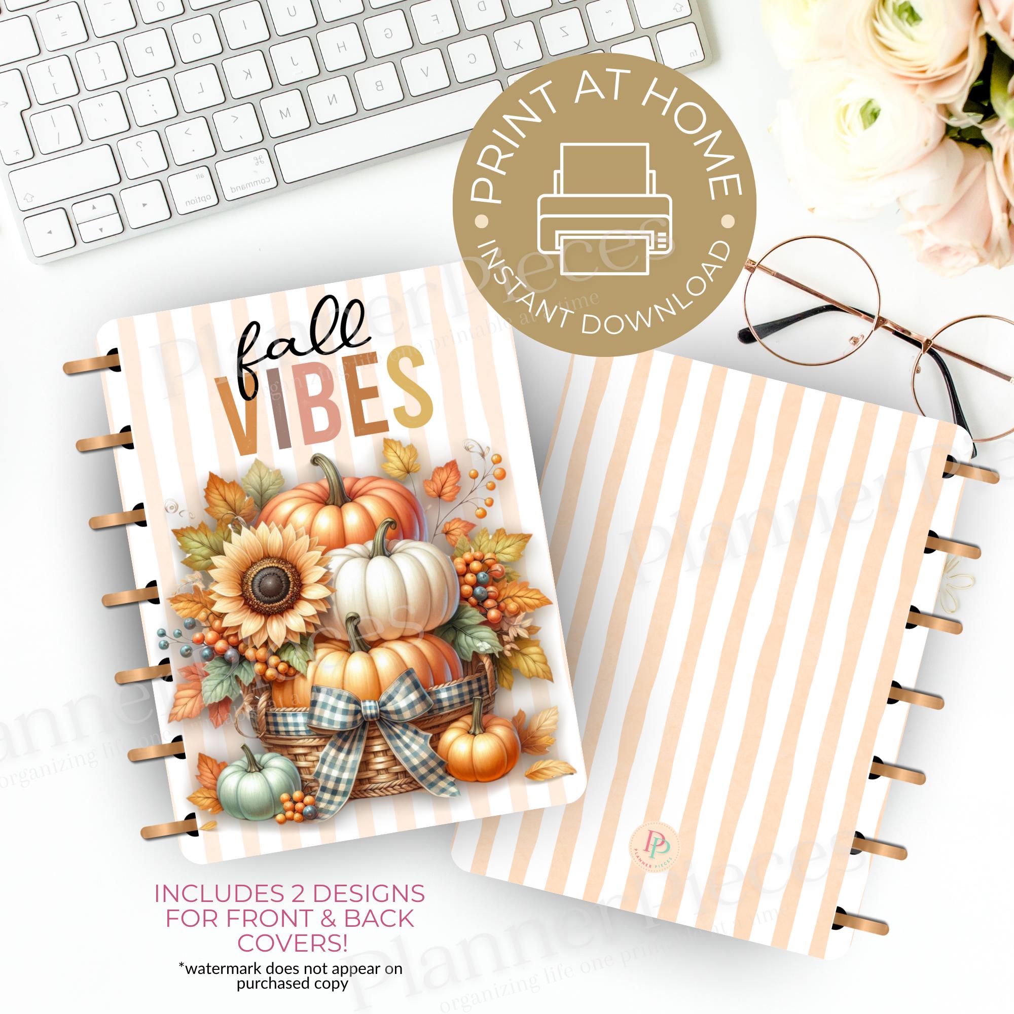 Autumn Fall Planner Cover Printable, Planner Cover for Happy Planner ...