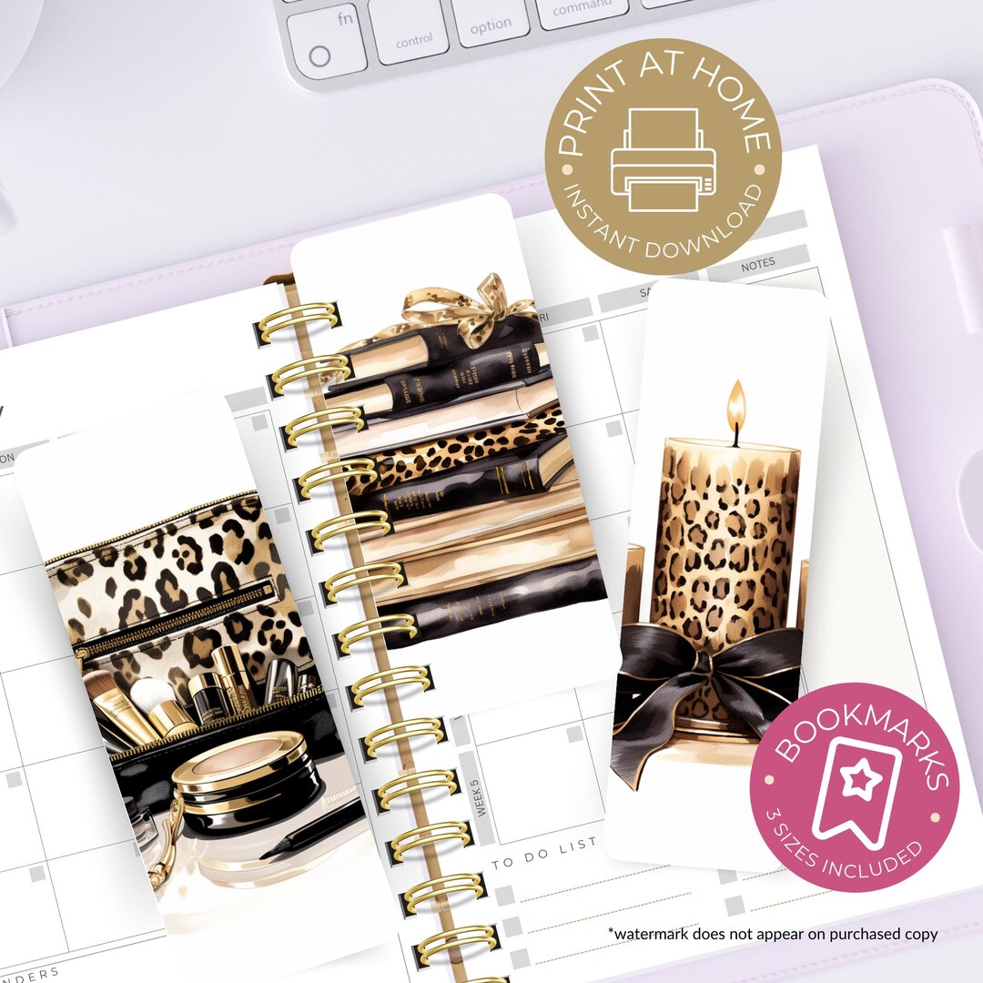 Leopard Print Planner Bookmarks: Autumn Theme (digital Download) - Etsy