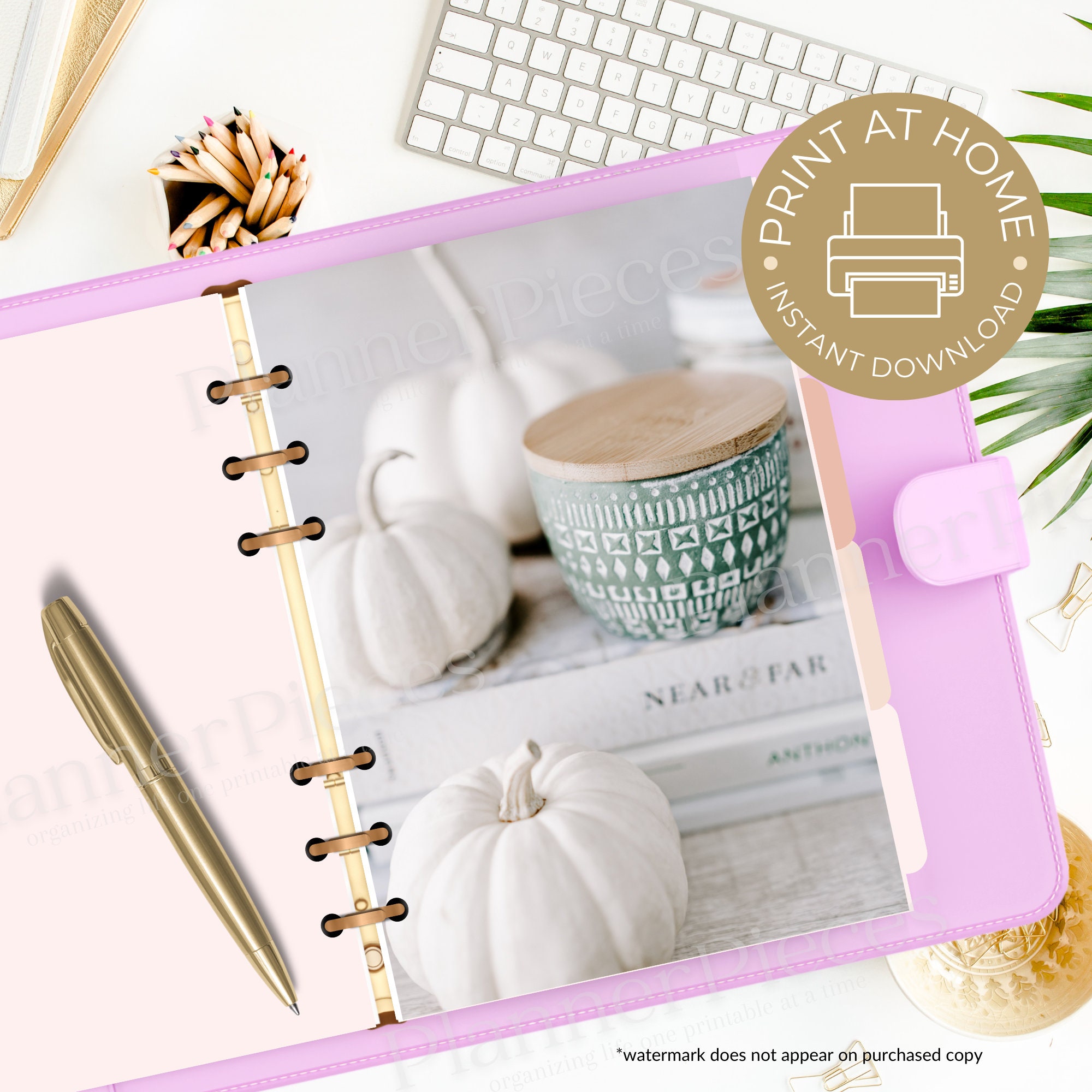 Pumpkin Planner Dashboard Printable, Planner Printable, Happy Planner ...