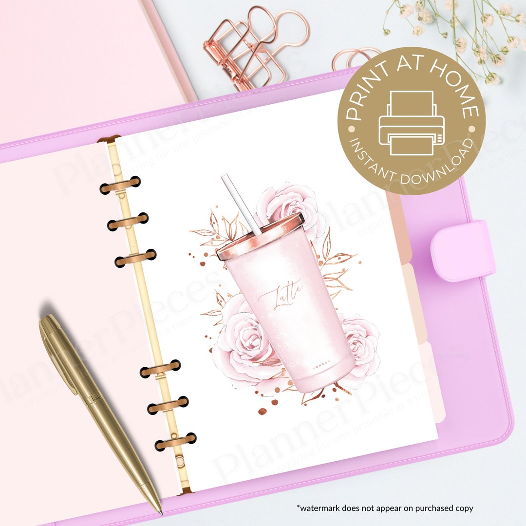 Iced Coffee Planner Dashboard Printable, Planner Printable, Happy ...