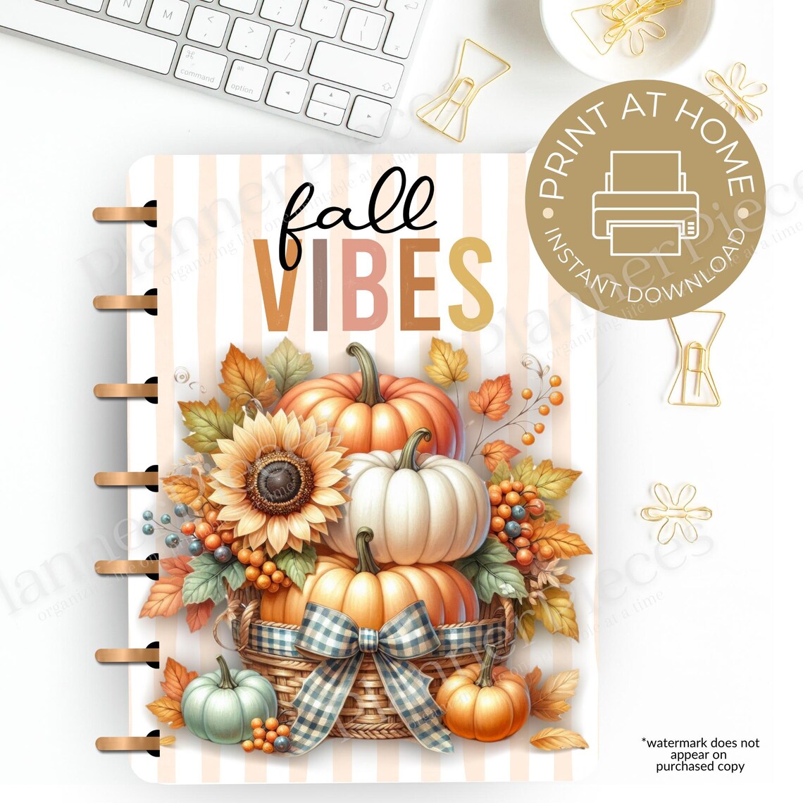 Autumn Fall Planner Cover Printable, Planner Cover for Happy Planner ...