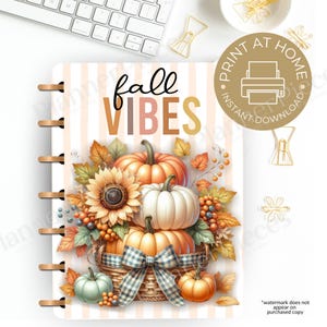 Autumn Fall Planner Cover Printable, Planner Cover for Happy Planner ...