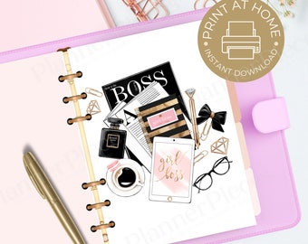 Reading Girl Printable Planner Dashboard Multiple Sizes - Etsy