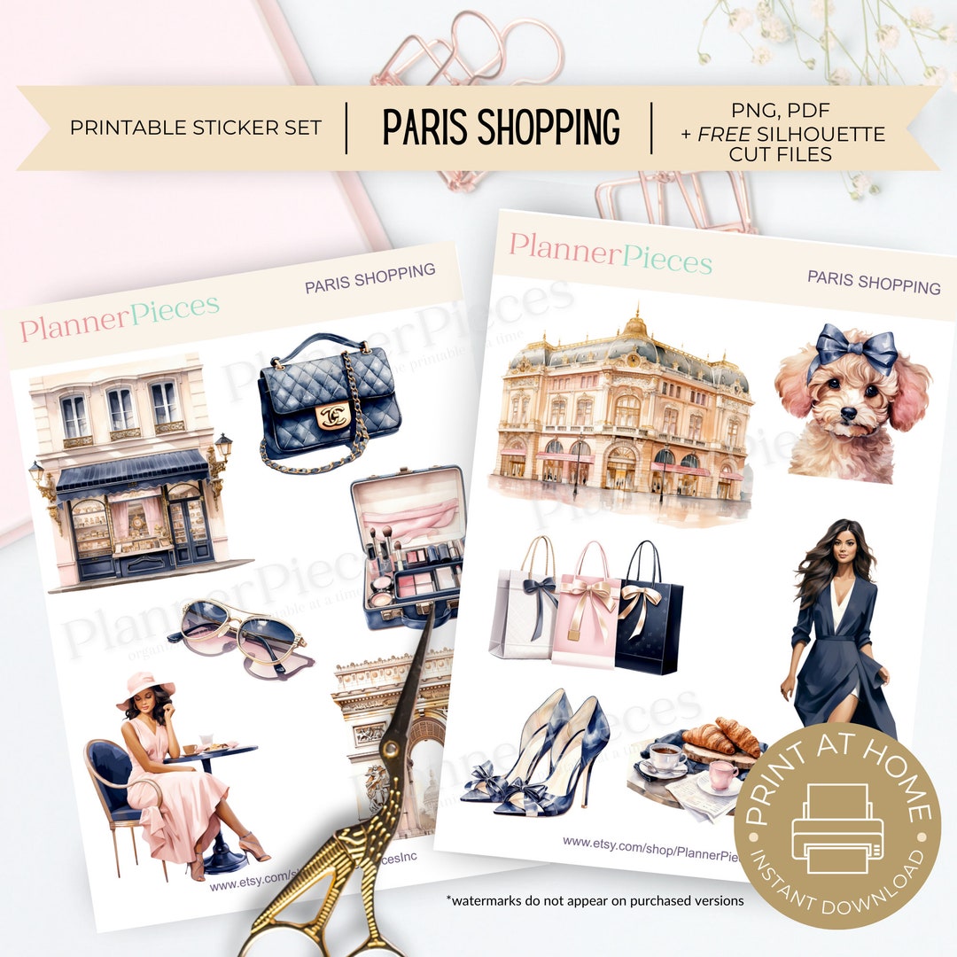 Paris Printable Stickers, Printable Planner Sticker, Happy Planner ...