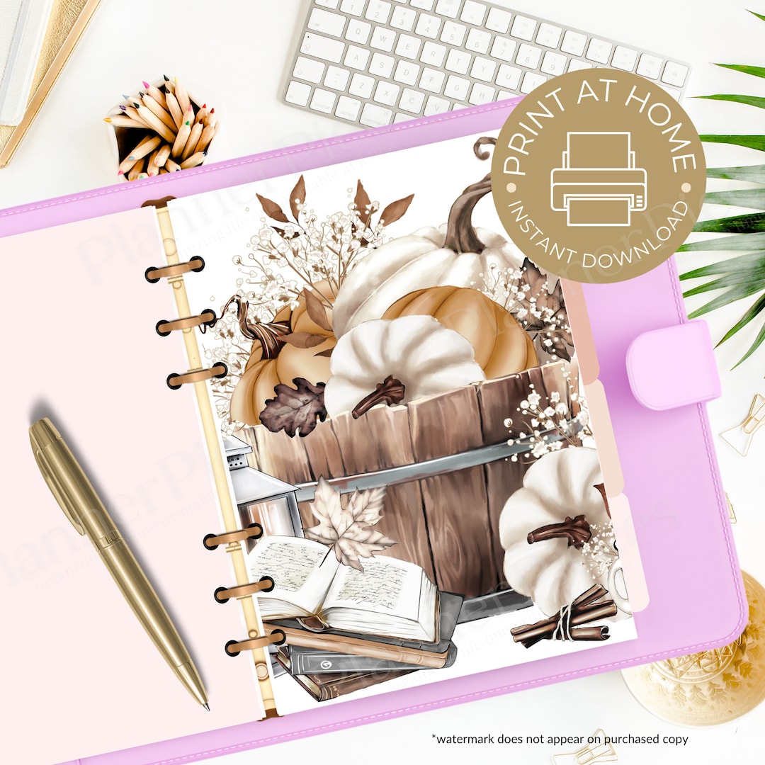 Fall Planner Dashboard Printable: Pumpkins & Autumn Leaves (digital ...