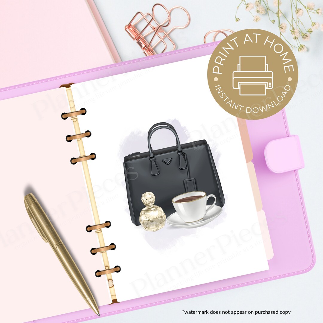 Fashion Purse Planner Dashboard Printable, Planner Printable, Happy ...