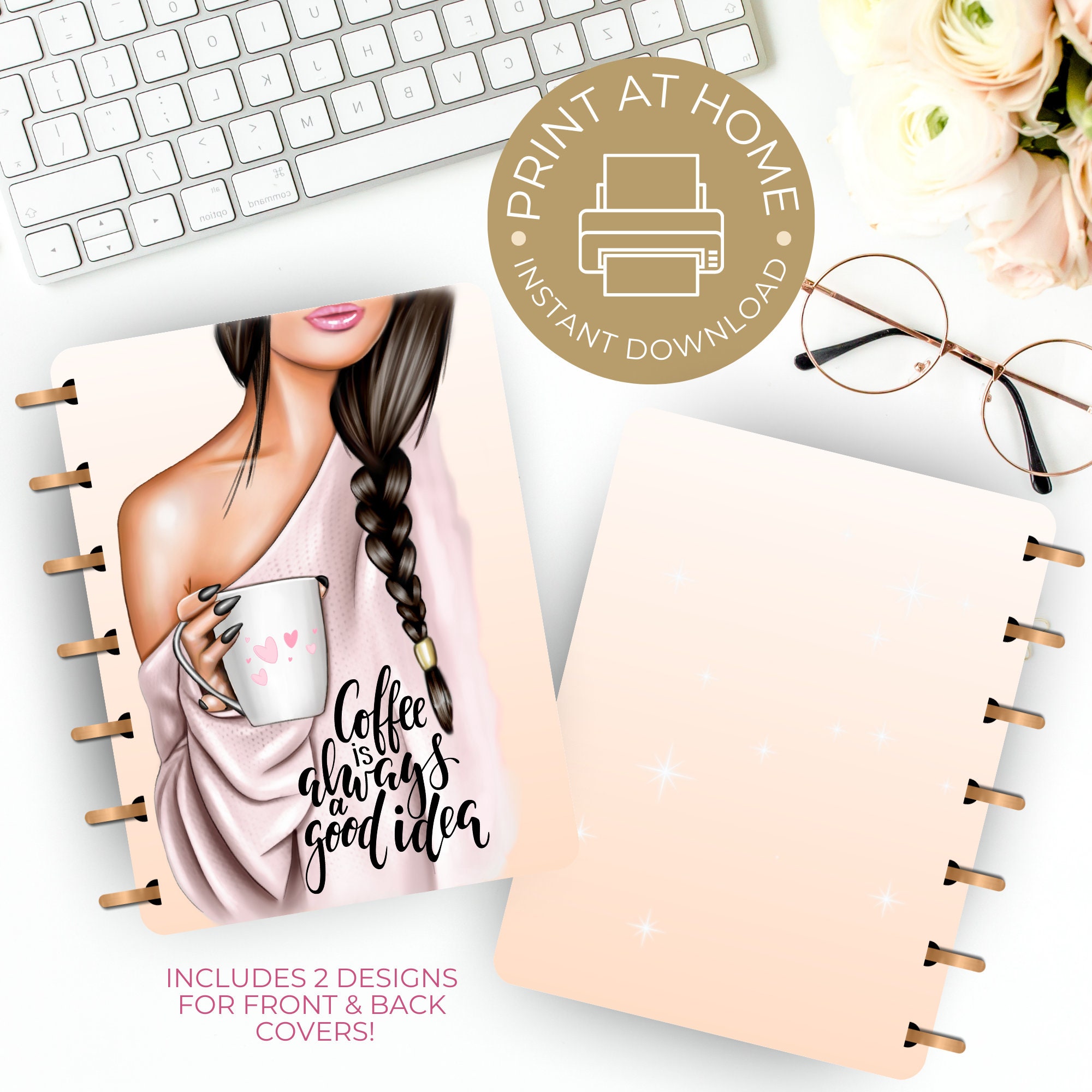 Fashion Girl Planner Cover Printable Planner Cover for Happy - Etsy