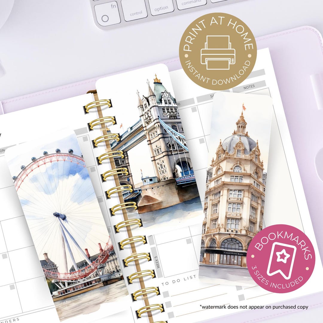 London Bookmark Printable, Printable Bookmark, Bookmark Printable, Erin ...