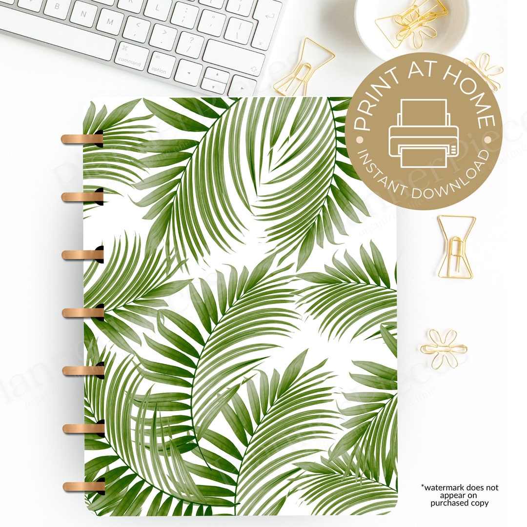 Leaf Planner Cover Printable, Planner Cover for Happy Planner, Erin ...