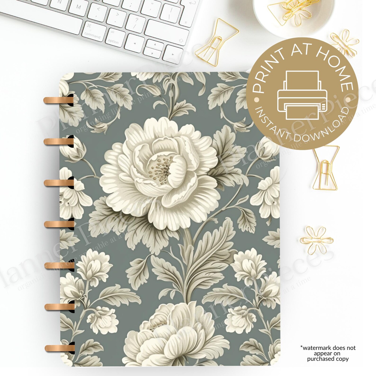 Flower Planner Cover Printable, Planner Cover for Happy Planner, Erin ...