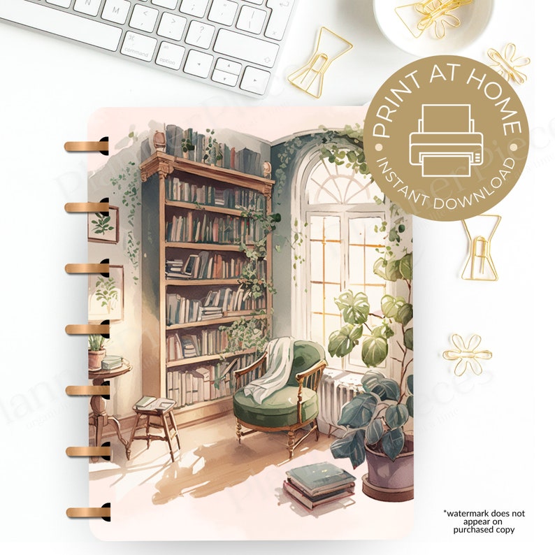 Book Planner Cover Printable Planner Cover for Happy Planner - Etsy