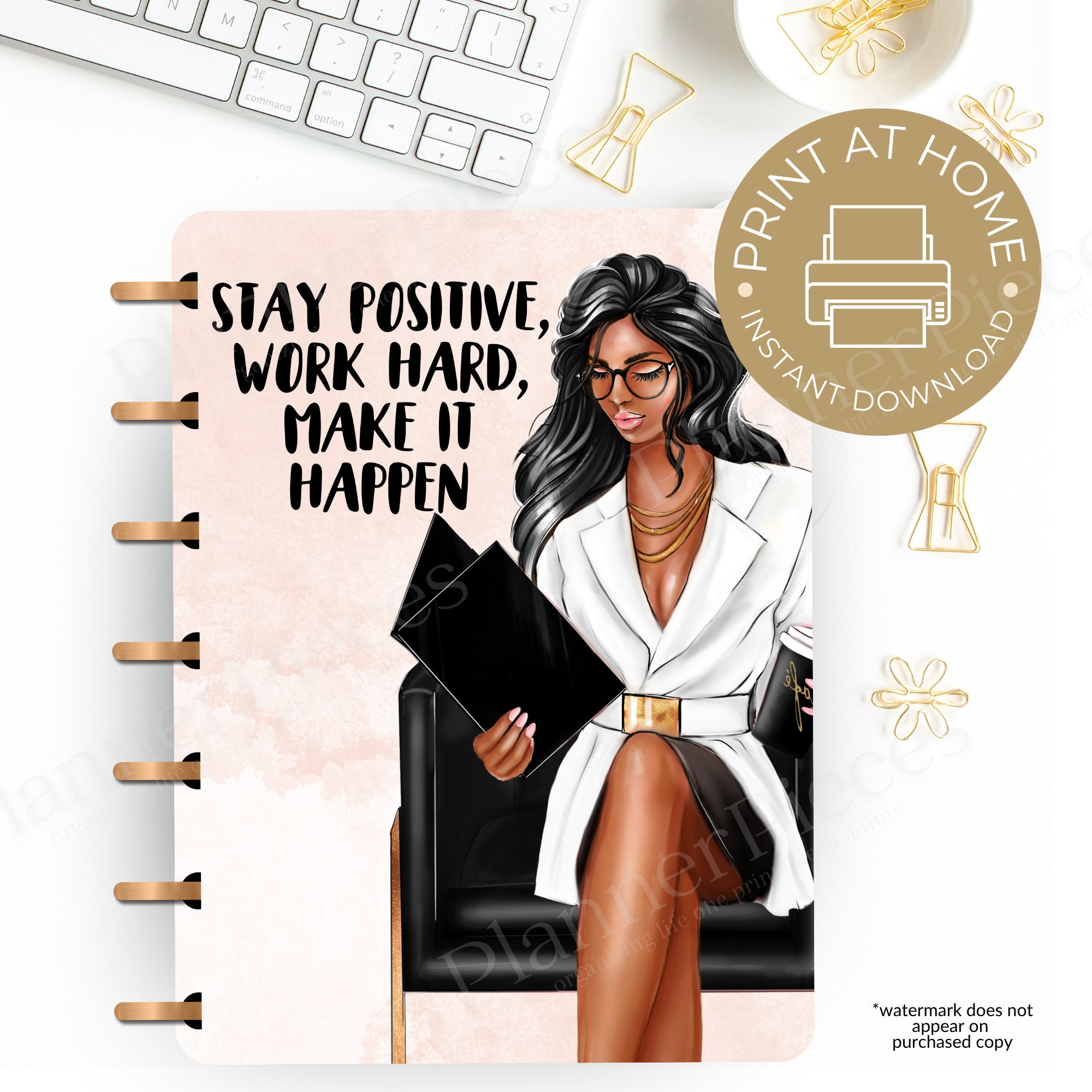 Fashion Girl Planner Cover Printable, Planner Cover for Happy Planner ...