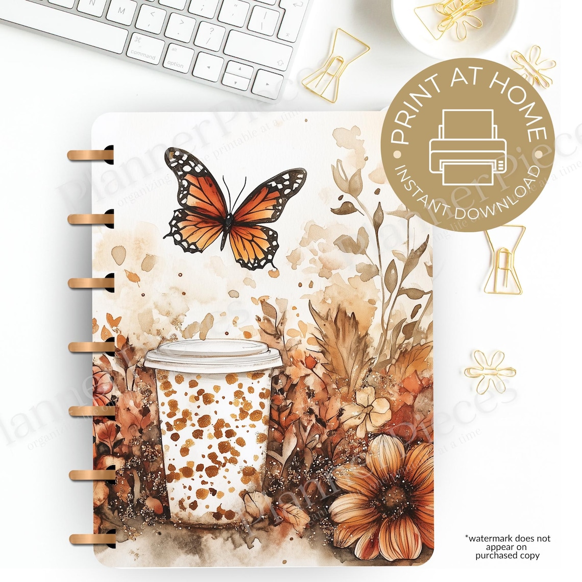 Autumn Fall Planner Cover Printable, Planner Cover for Happy Planner ...