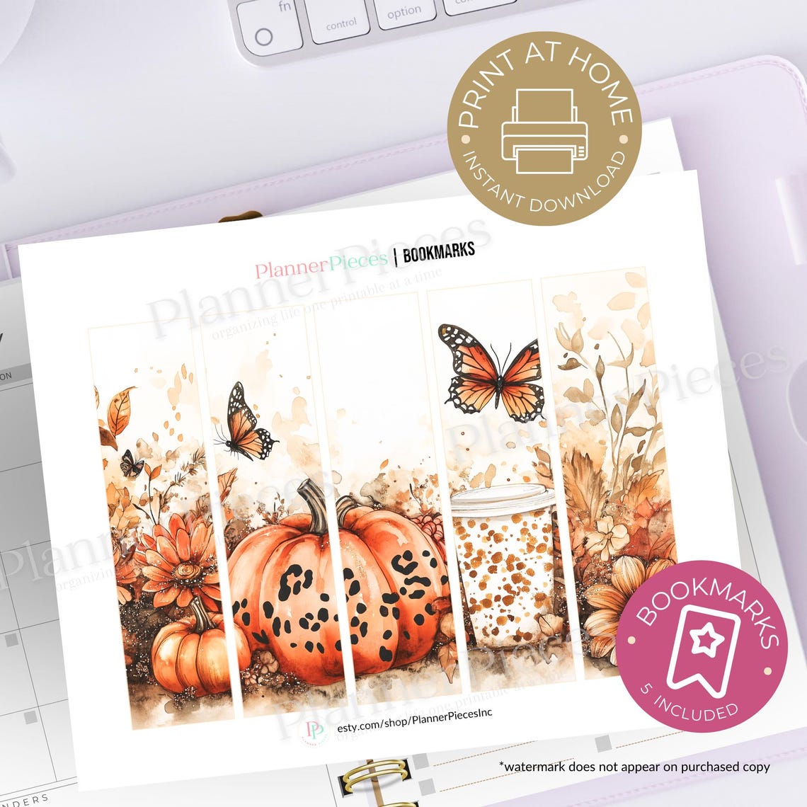 Cafe Coffee Bookmarks Planner Printable, Printable Bookmark, Bookmark ...