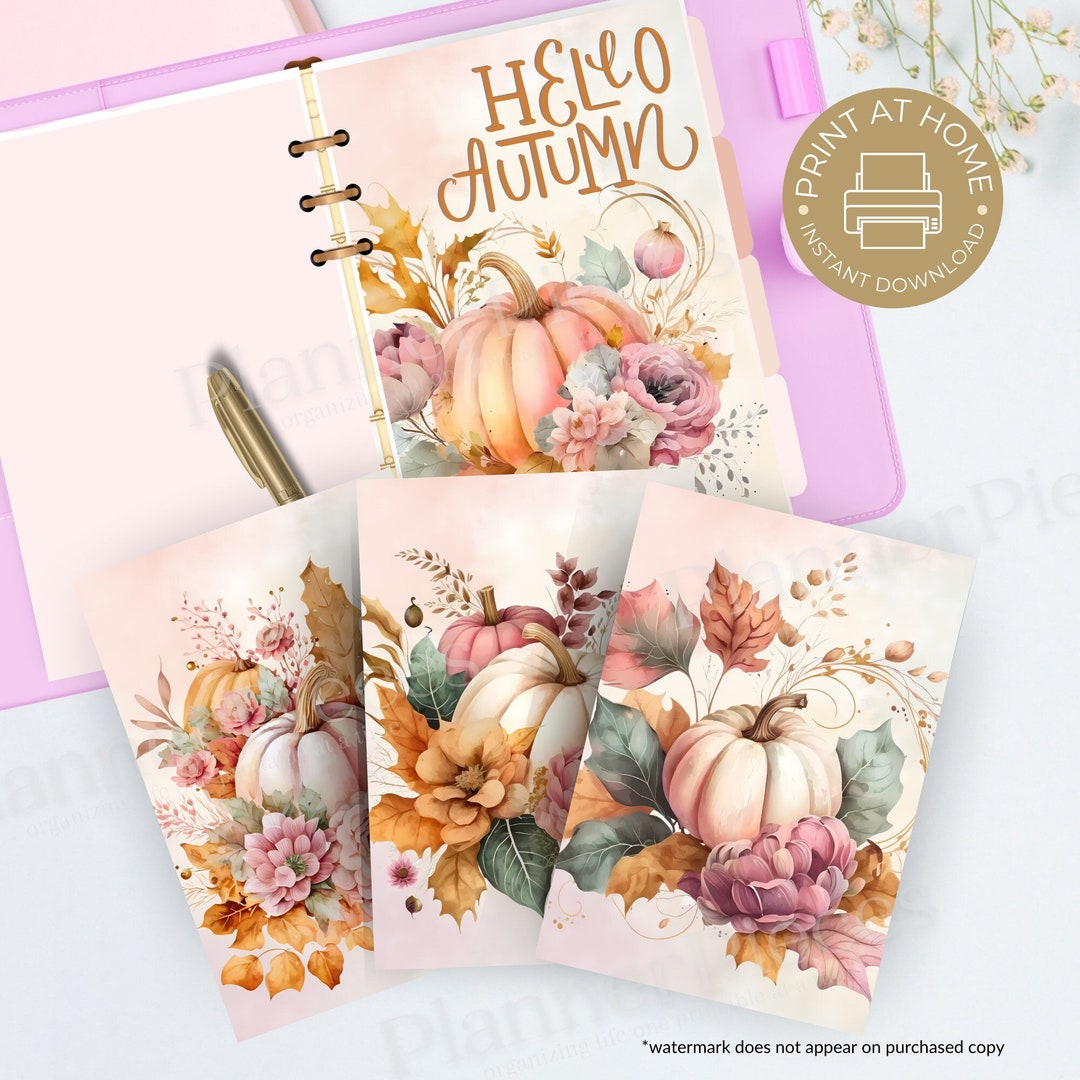 Autumn Pumpkin Planner Dashboard: Floral Fall Design (digital Download ...