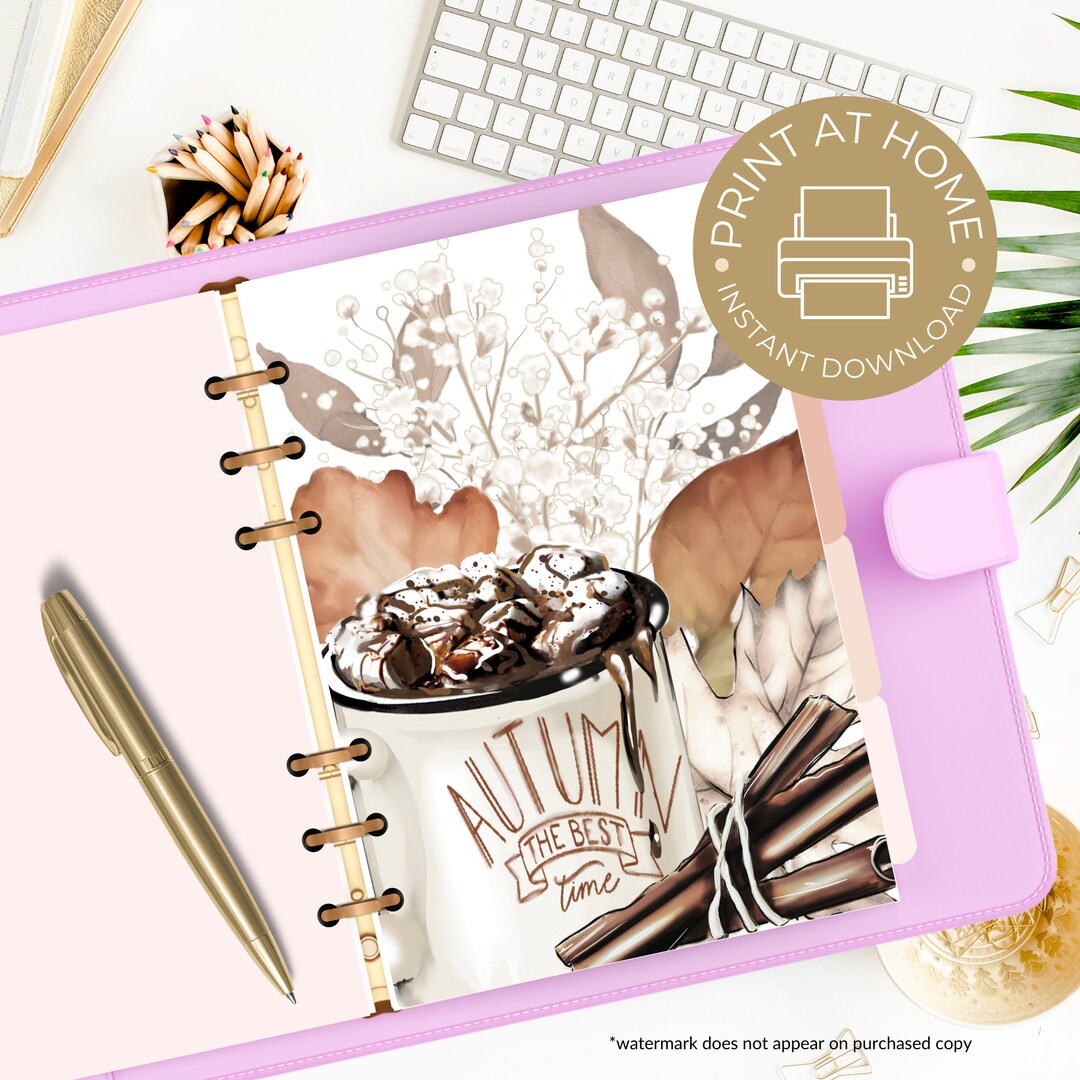 Fall Planner Dashboard Printable: Pumpkins & Autumn Leaves (A5, A5 Wide ...