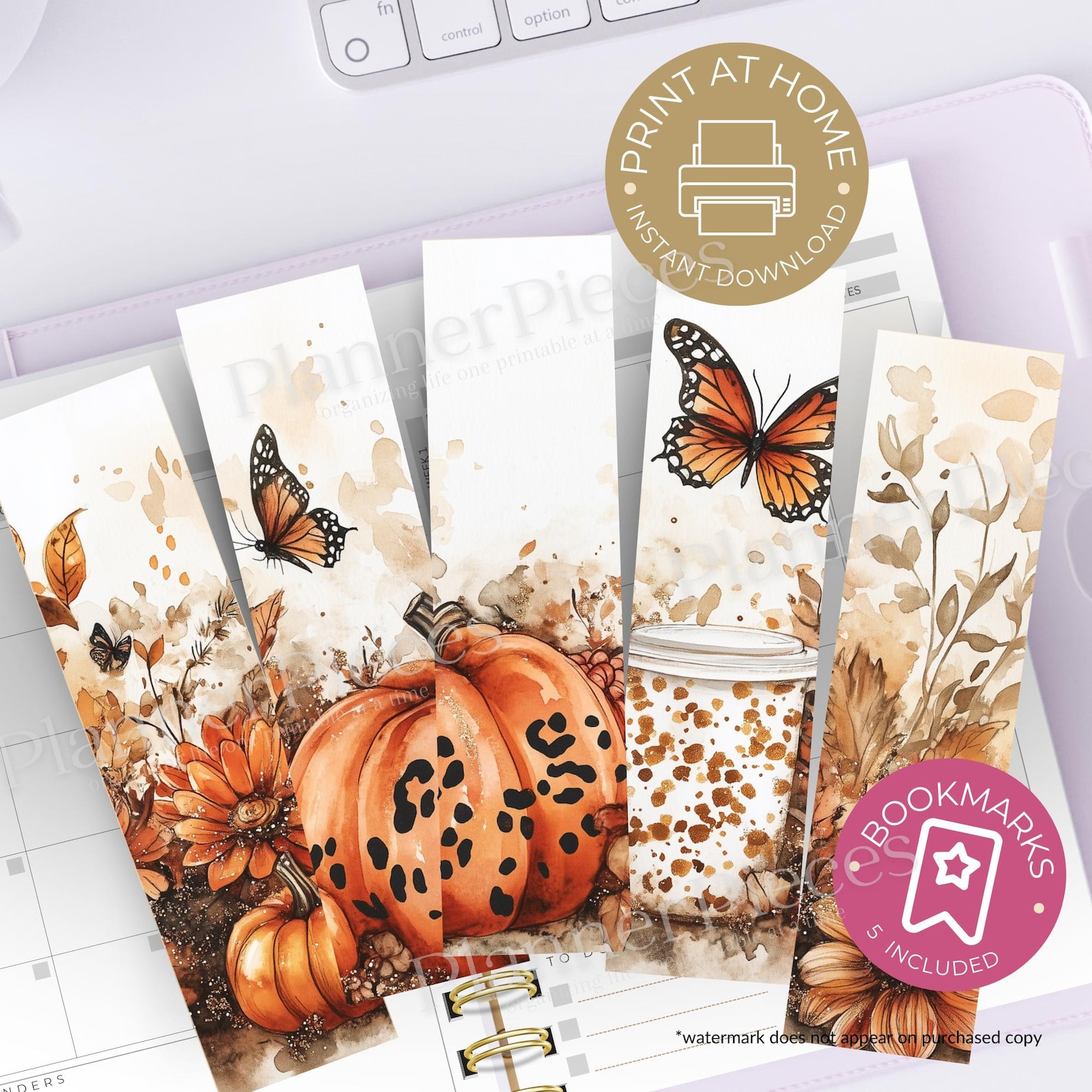 Cafe Coffee Bookmarks Planner Printable, Printable Bookmark, Bookmark ...