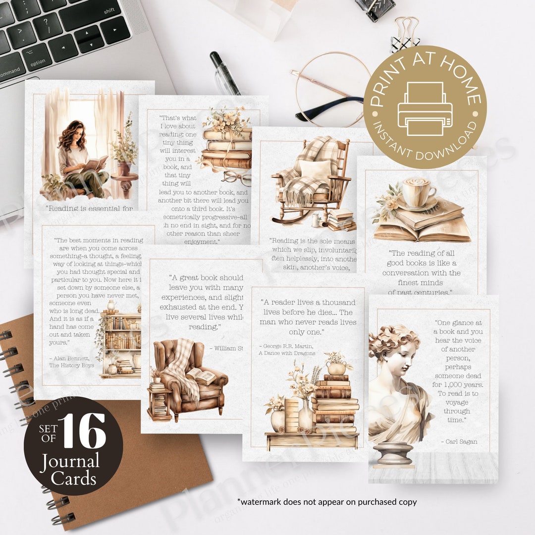 Reading Journal Cards: Inspirational Quotes Printable (PDF) - Etsy