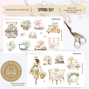 Spring Printable Stickers, Printable Planner Sticker, Happy Planner ...