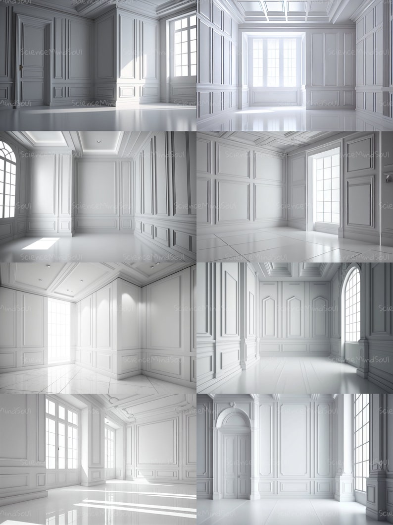 White Panel Room Digital Backdrops, Studio Backdrop Overlays, Maternity ...