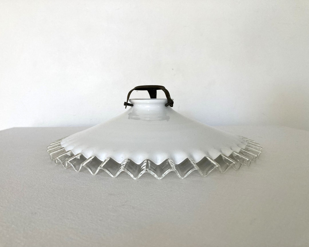 Reserved for Lisa French Antique Opaline Glass Shade, Vintage White ...