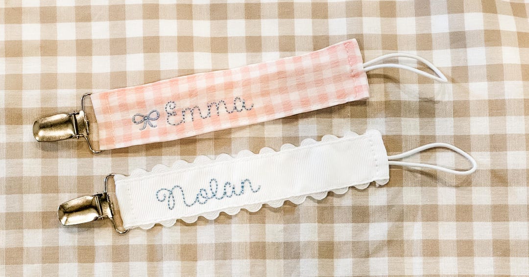 Monogrammed Pacifier Clip, Baby Boy and Baby Girl, Baby Gift ...