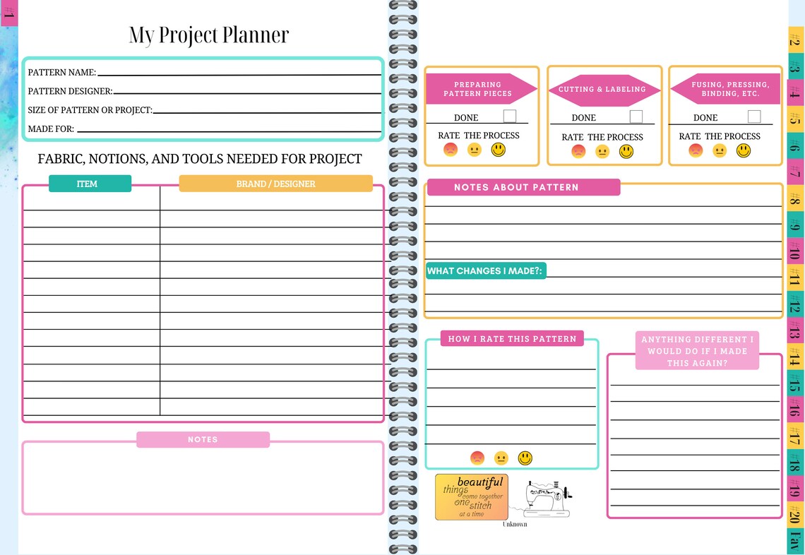 Sewing Project Organizer Digital Download for Goodnotes - Etsy