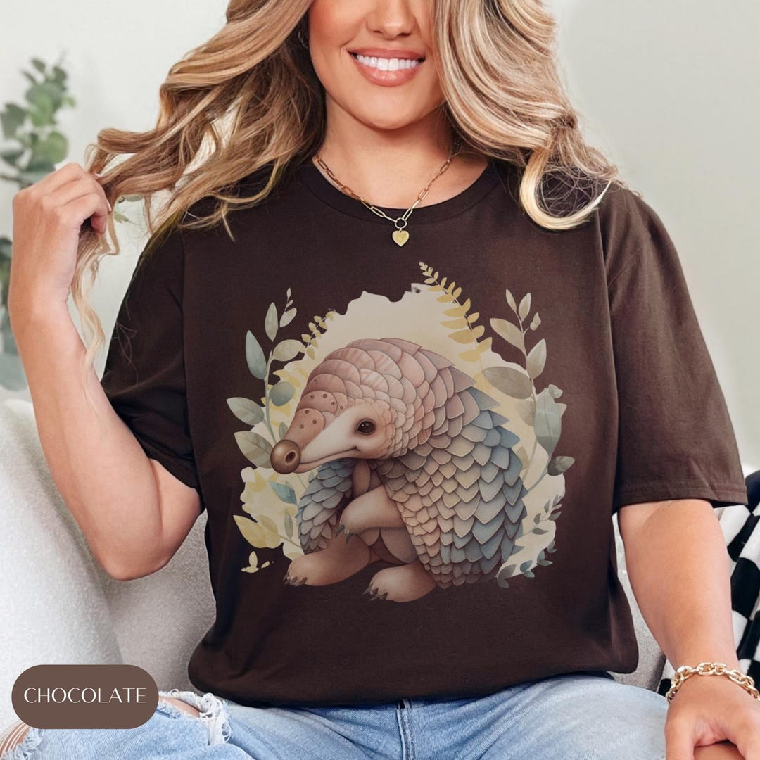 Pangolin T-shirt, Save the Pangolins Graphic T-shirt, Art T-shirt, Endangered Species, Armadillo ...
