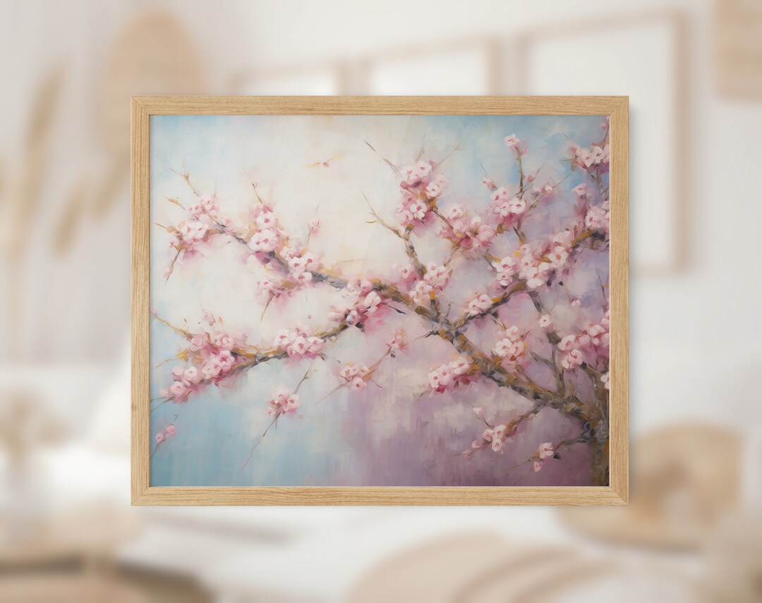 Sakura Symphony Van Gogh Inspired Branch in Gentle Hues Oil - Etsy