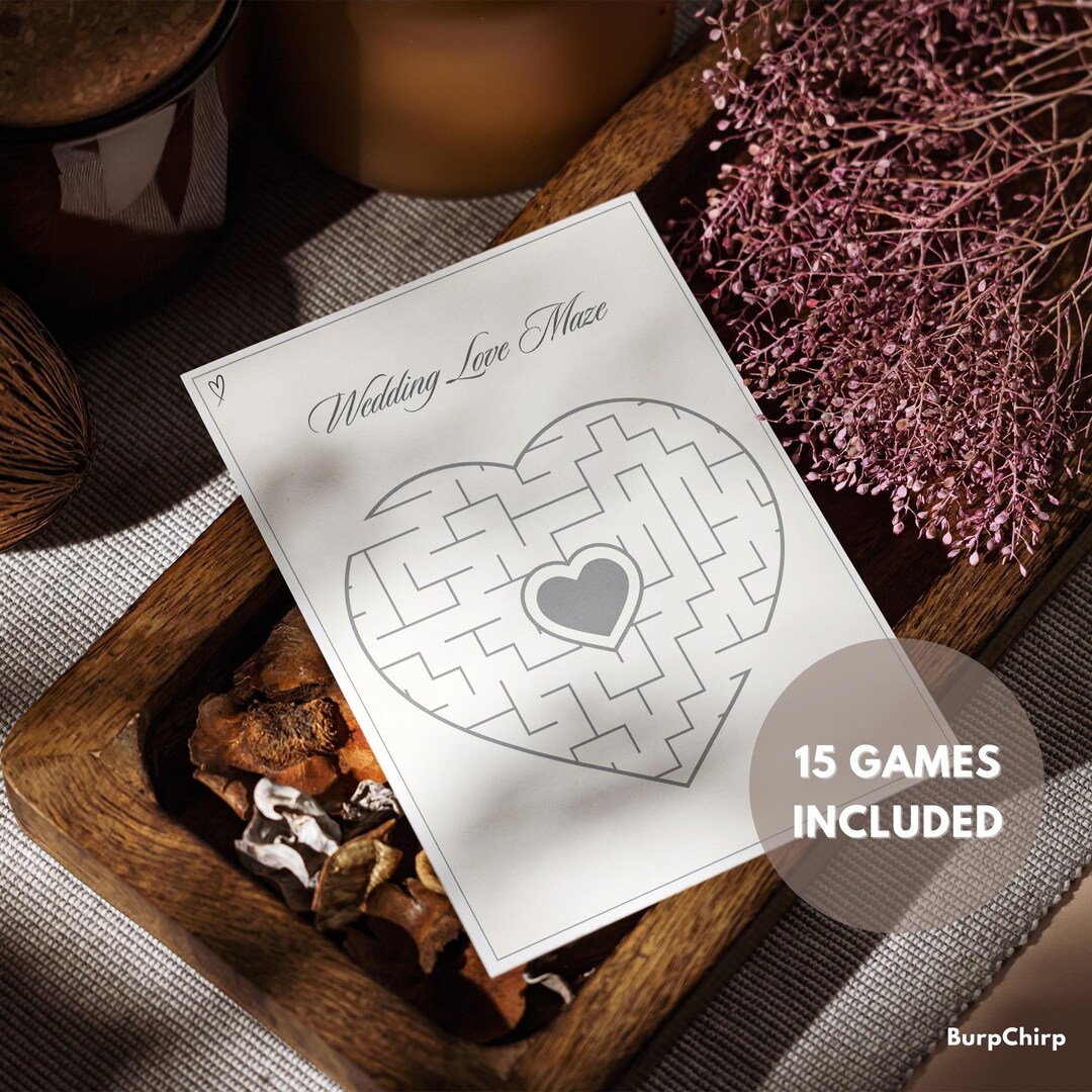 Wedding Reception Game Set, Table Games Bundle, Bridal Shower Activity ...
