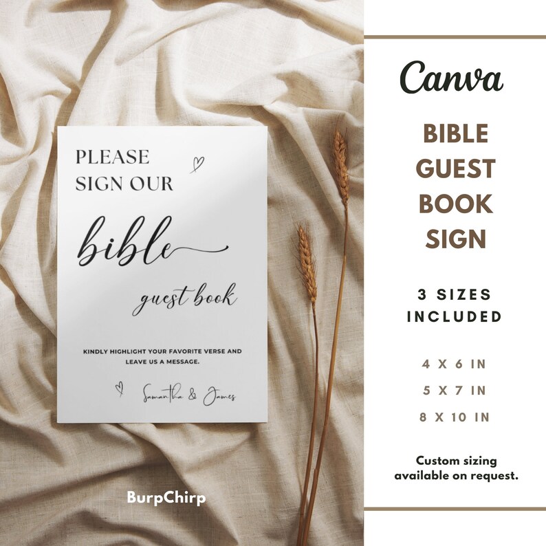 Bible Guest Book Sign: Christian Wedding Guestbook Alternative (digital ...