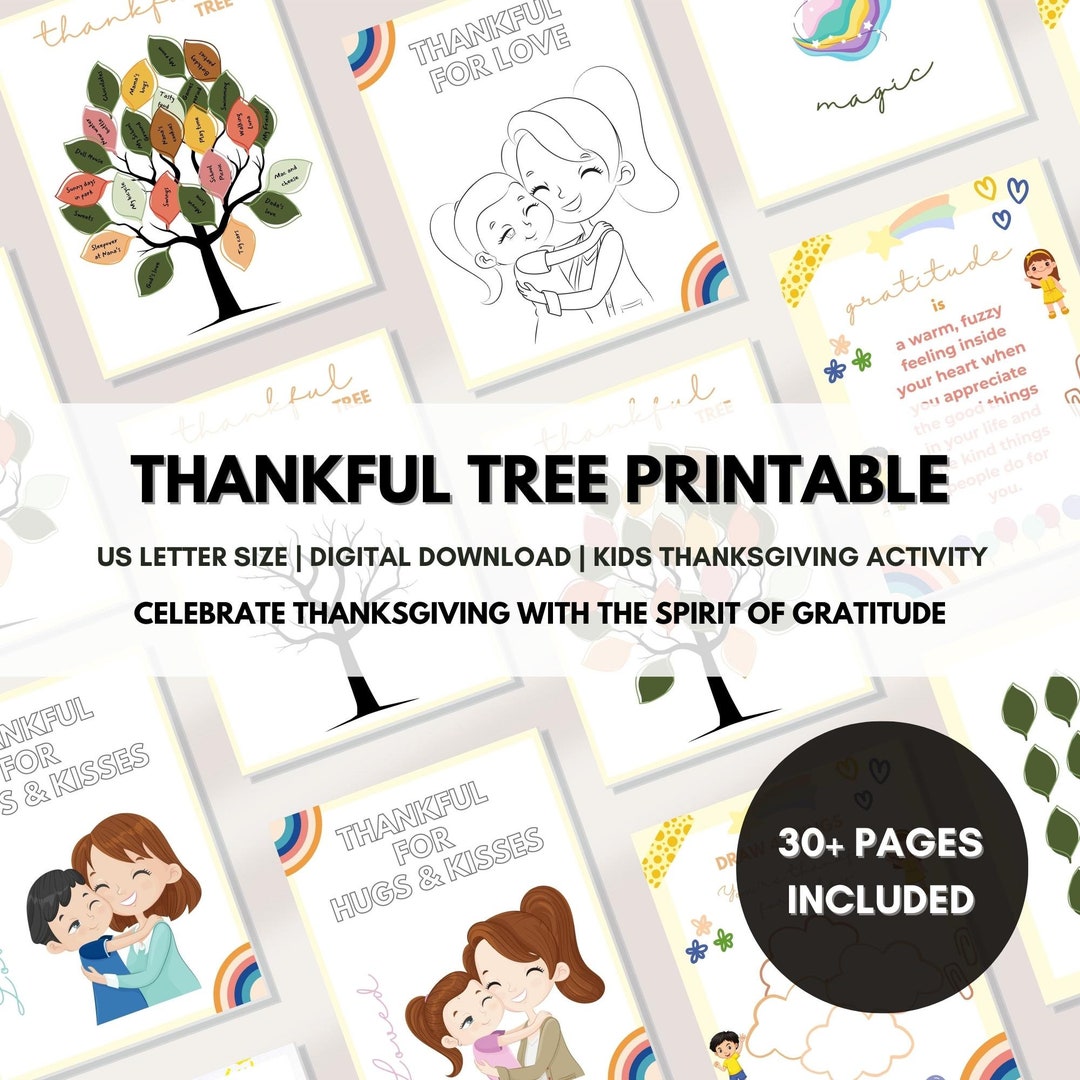 Thankful Tree for Kids Gratitude Tree Printable 30 Pages PDF Printable ...