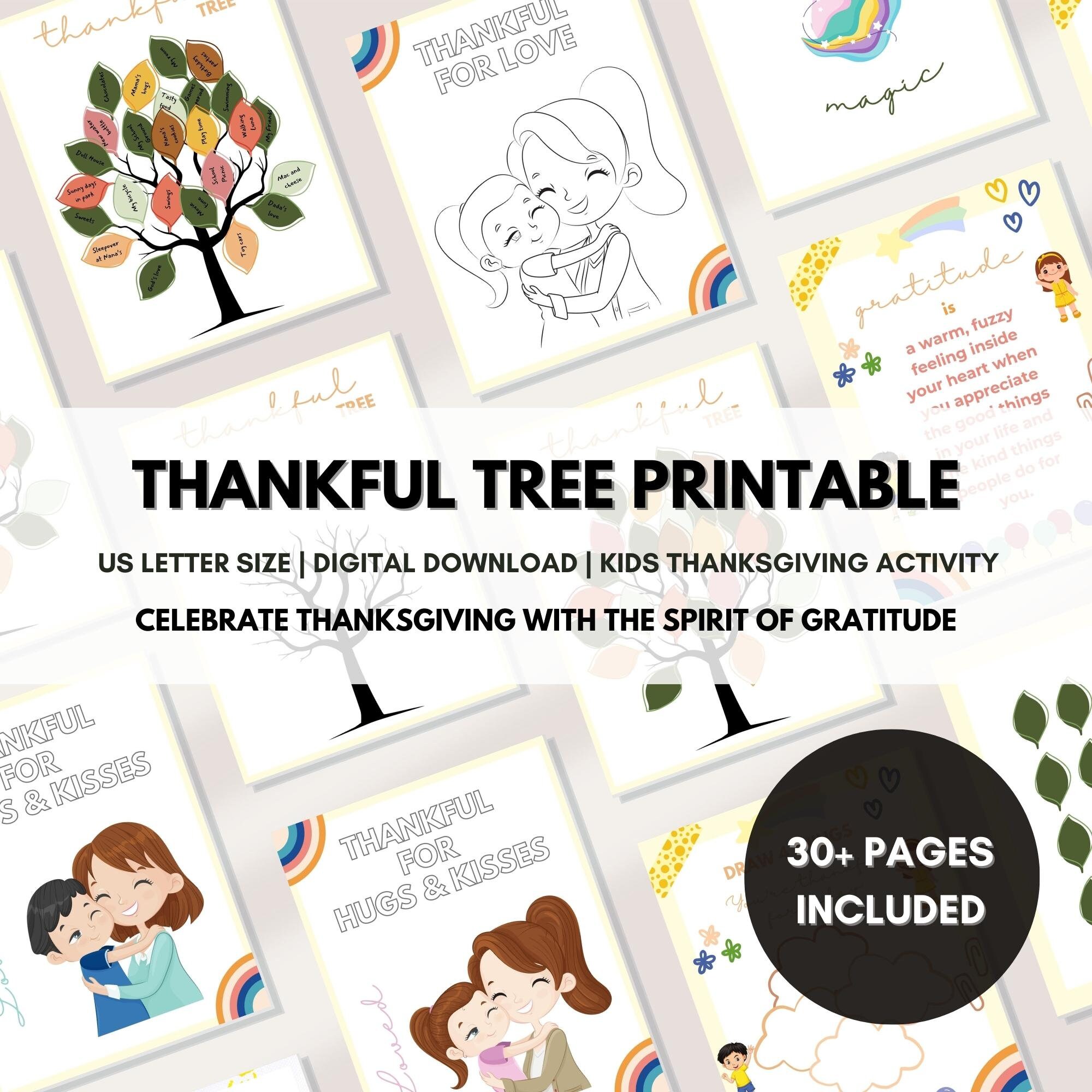 Thankful Tree for Kids Gratitude Tree Printable 30 Pages - Etsy